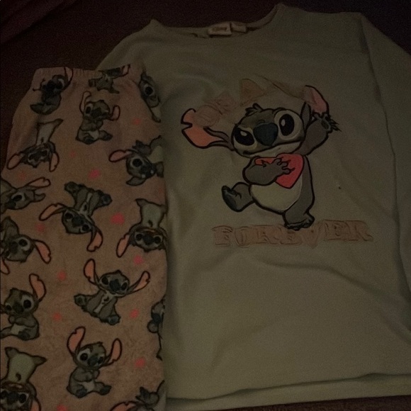 Primark | Pajamas | Stitch Pajama Set In Green And Gray | Poshmark